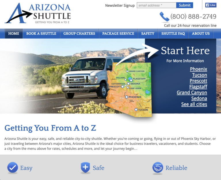 A New Website Drives Reservations for Arizona Shuttle - Eight Trails